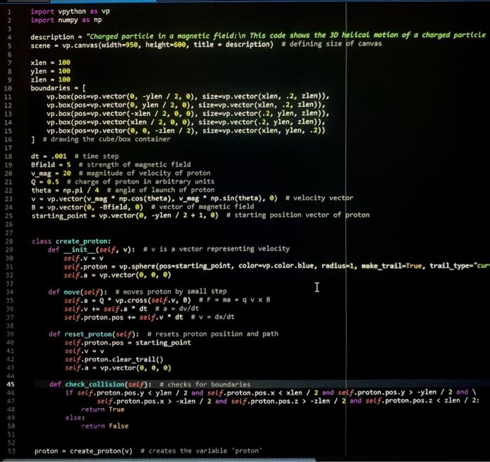 Project in pythonCan only import numpy and vpython. | Chegg.com