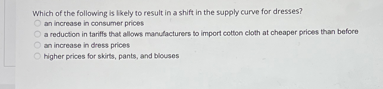Solved Which of the following is likely to result in a shift | Chegg.com