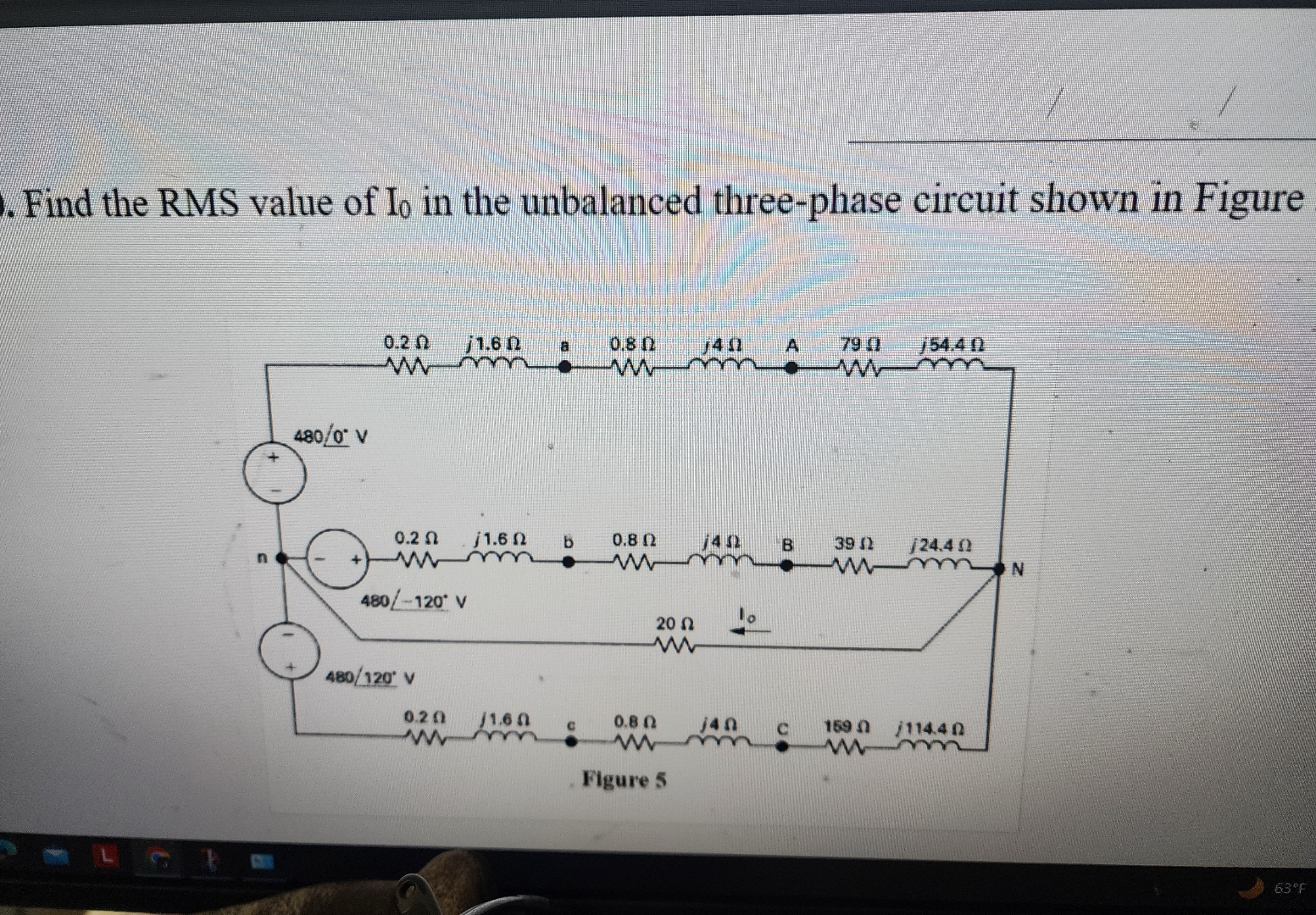 Solved Find the RMS value of I0 ﻿in the unbalanced | Chegg.com