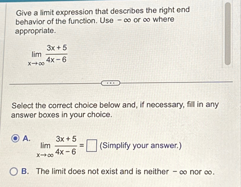 Solved Give a limit expression that describes the right end | Chegg.com