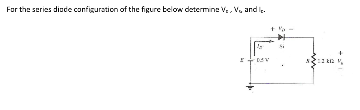 For the series diode configuration of the figure | Chegg.com