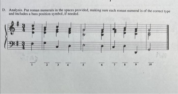 Analysis. Put roman numerals in the spaces provided, | Chegg.com