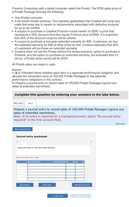 Solved Creative Computing sells a tablet computer called the | Chegg.com