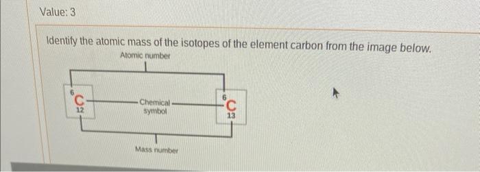 Solved Value: 3 Identify the atomic mass of the isotopes of | Chegg.com