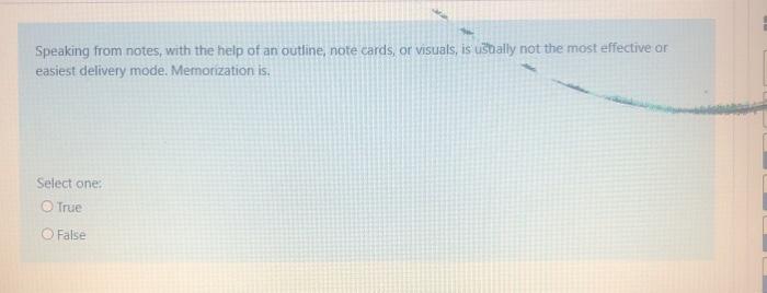 Solved Speaking from notes, with the help of an outline, | Chegg.com