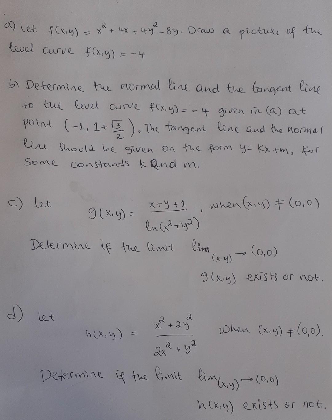 Solved a) Let f(x,y)=x2+4x+4y2−8y. Draw a picture of the | Chegg.com