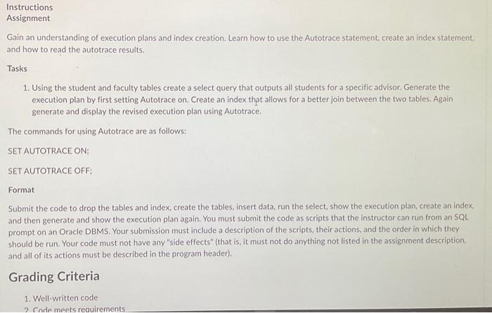 Solved Gain an understanding of execution plans and index | Chegg.com