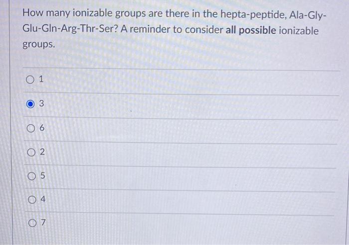 Solved How many ionizable groups are there in the | Chegg.com