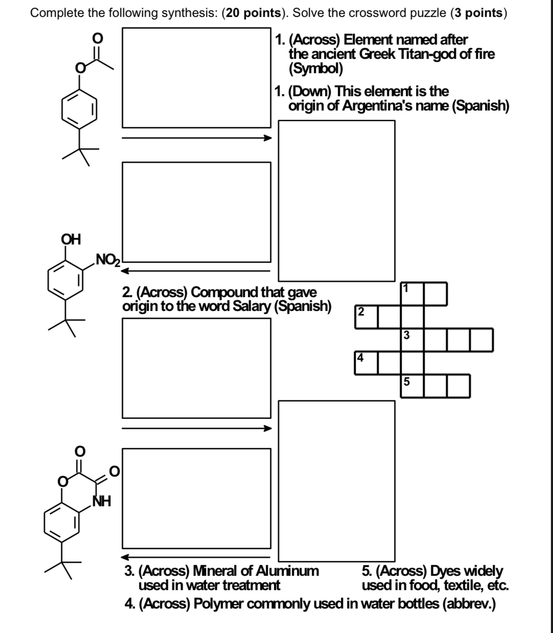 Solved Complete the following synthesis: (20 ﻿points). | Chegg.com