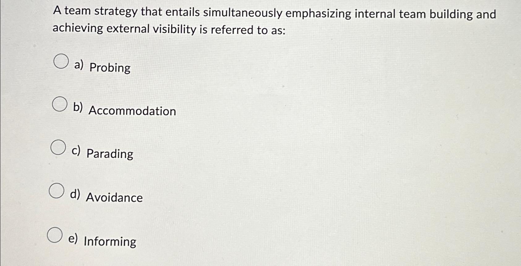 Solved A team strategy that entails simultaneously | Chegg.com