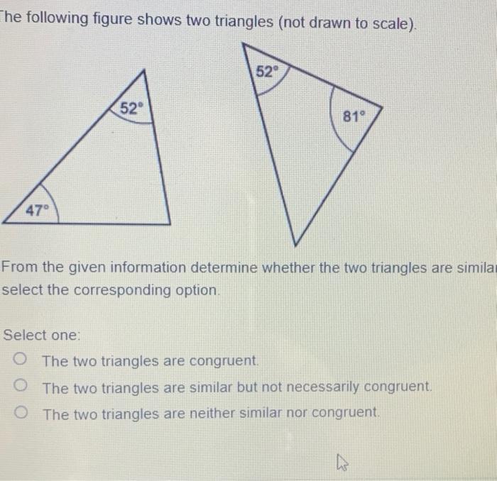 Solved Che following figure shows two triangles (not drawn | Chegg.com