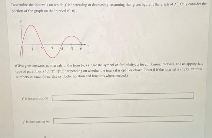Solved Determine the intervals on which f is increasing or | Chegg.com