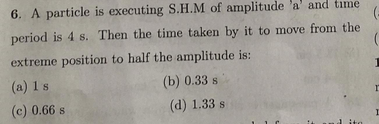 Solved A particle is executing S.H.M of amplitude 'a' ﻿and | Chegg.com
