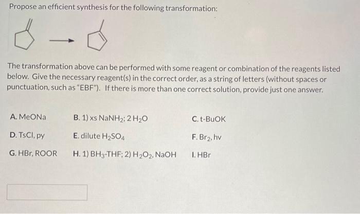 Propose an efficient synthesis for the following | Chegg.com