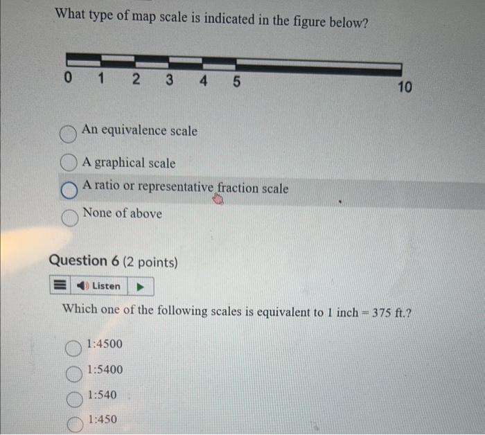 Solved What type of map scale is indicated in the figure | Chegg.com