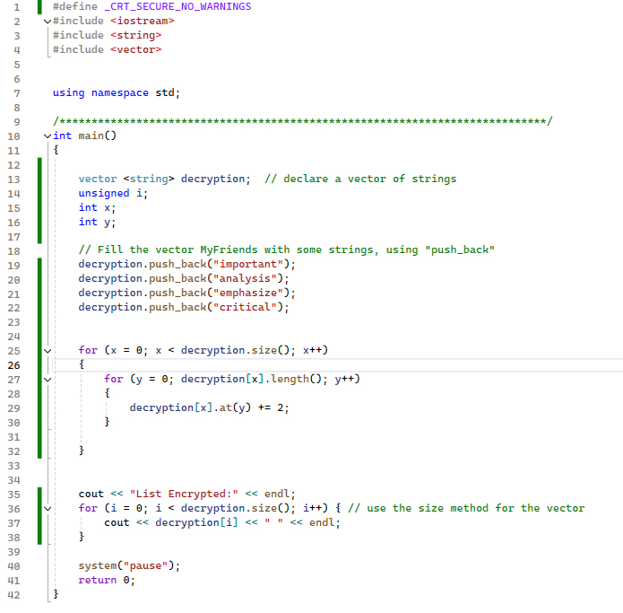 Solved In C++ ﻿(a) ﻿Create an STL vector of string objects. | Chegg.com