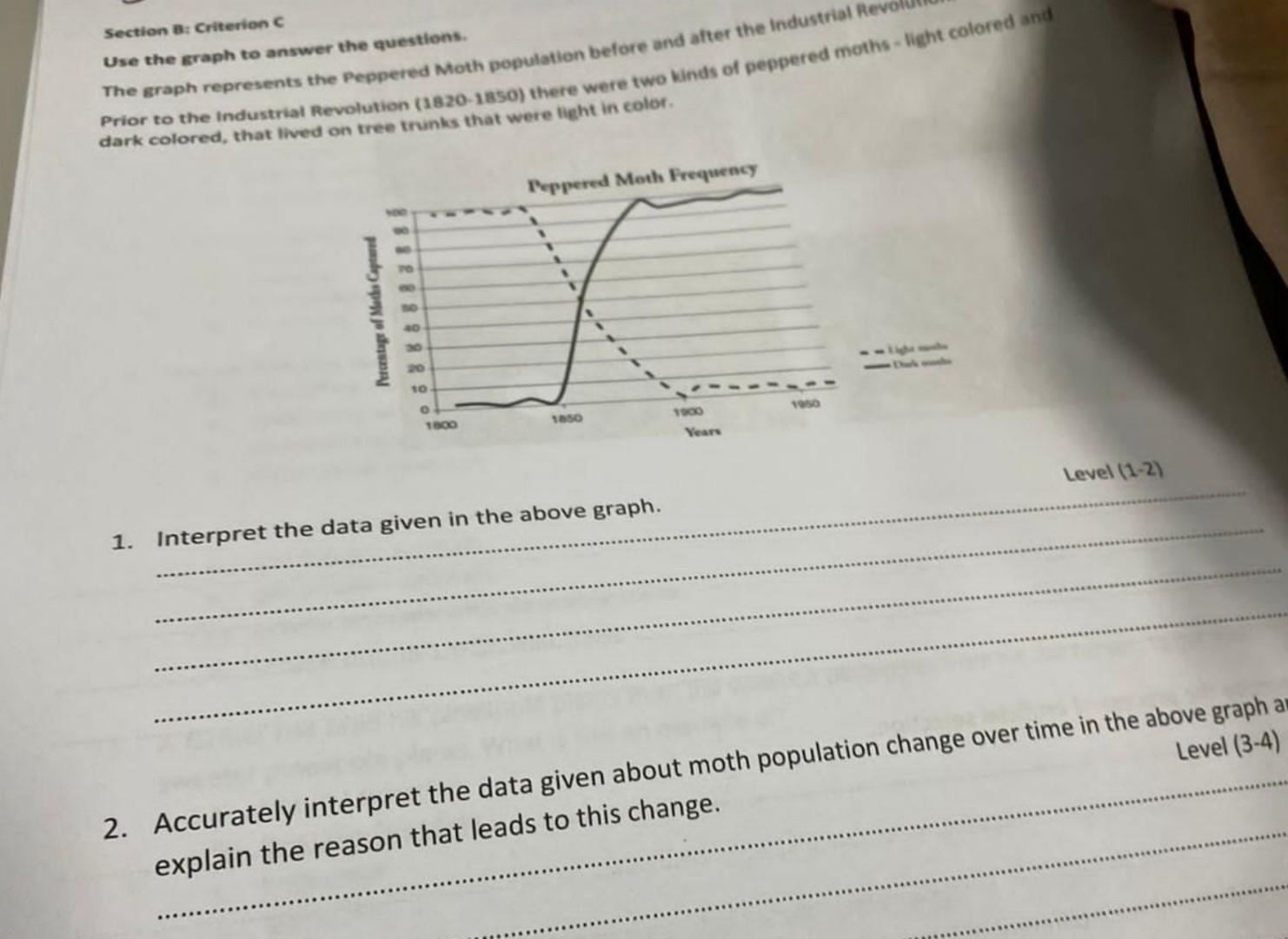 Solved Section B: Criterion C Use the graph to answer the | Chegg.com
