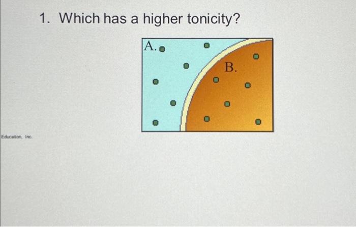 Education, Inc. 1. Which has a higher tonicity? A.0 0 | Chegg.com