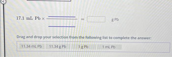 Solved Set up the problem and calculate the mass of 17.1 mL | Chegg.com