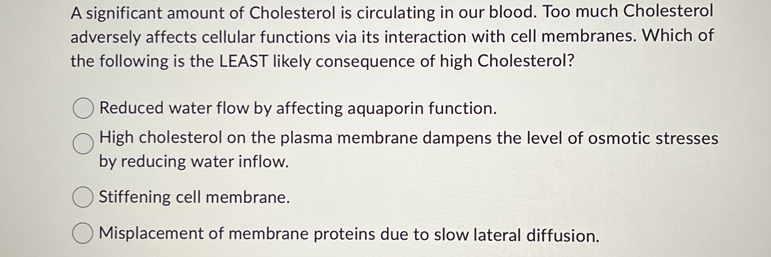 Solved A significant amount of Cholesterol is circulating in | Chegg.com