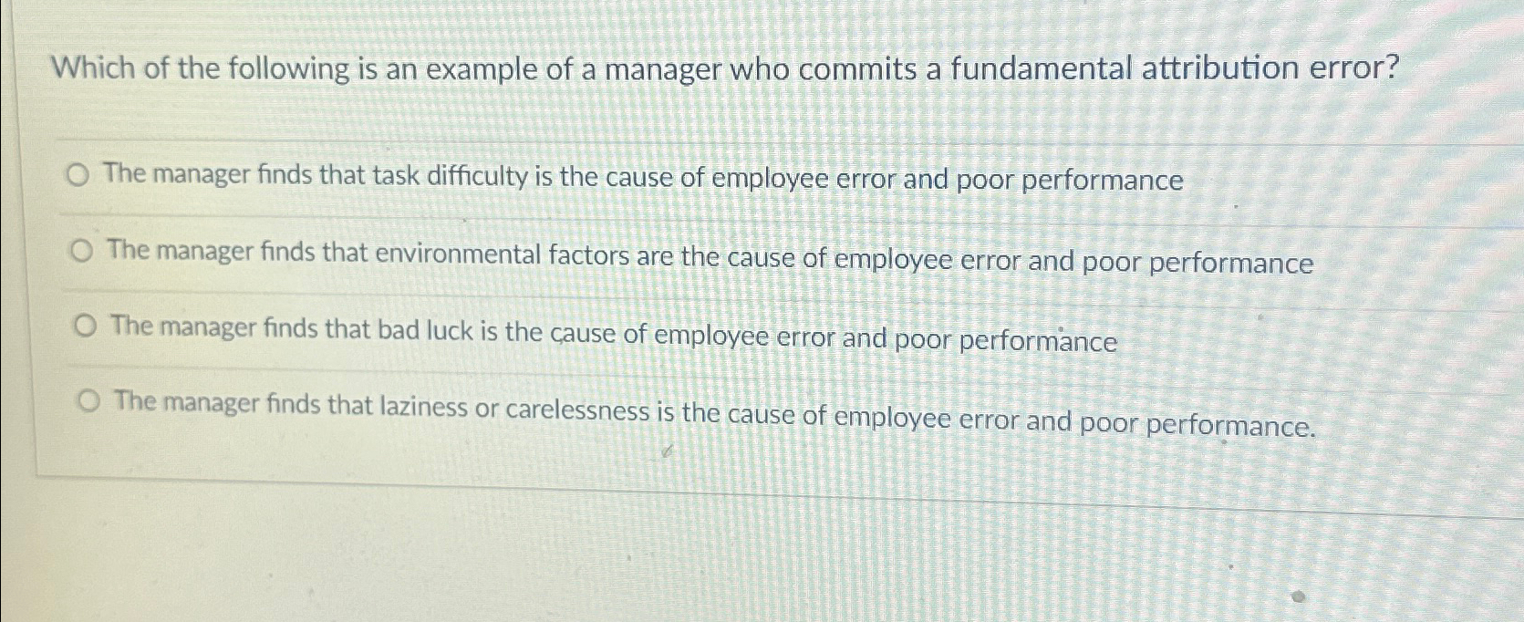 Solved Which of the following is an example of a manager who | Chegg.com