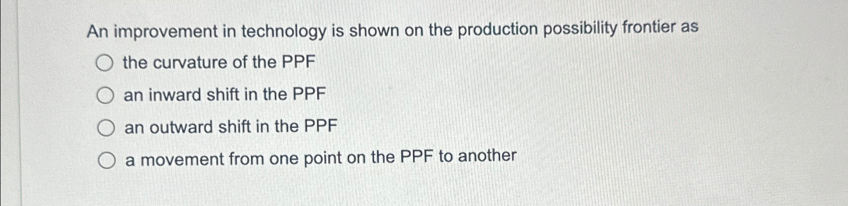 Solved An improvement in technology is shown on the | Chegg.com