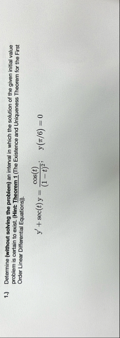 Solved 1.) ﻿Determine (without solving the problem) ﻿an | Chegg.com
