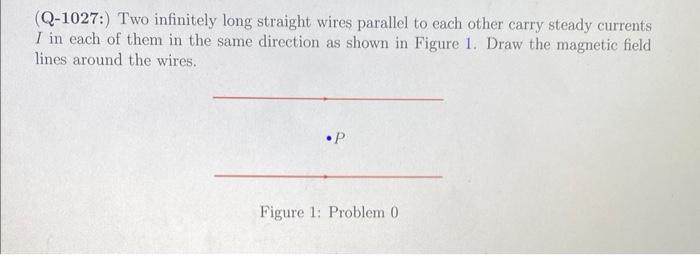 Solved (Q-1027:) Two infinitely long straight wires parallel | Chegg.com