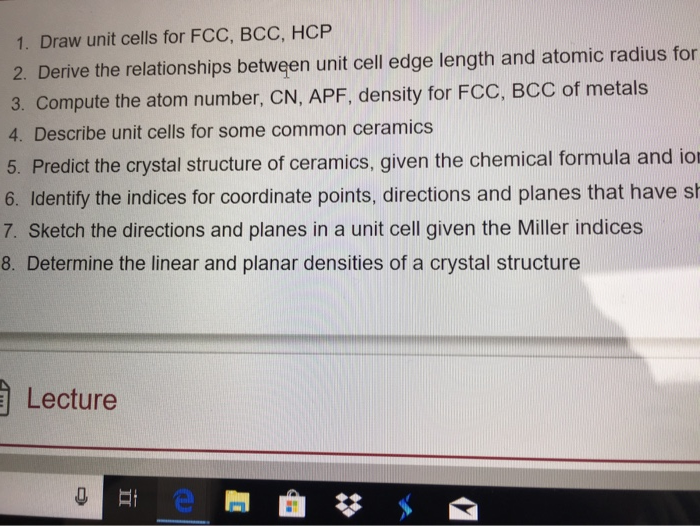Solved 1. Draw unit cells for FCC, BCC, HCP 2. Derive the | Chegg.com