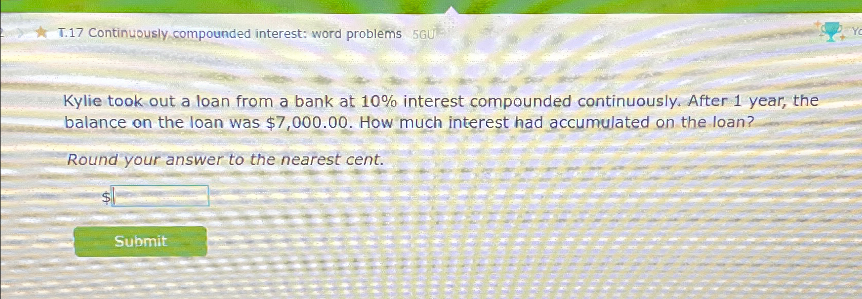 Solved T. 17 ﻿Continuously compounded interest: word | Chegg.com