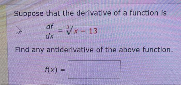 Solved Suppose that the derivative of a function is | Chegg.com