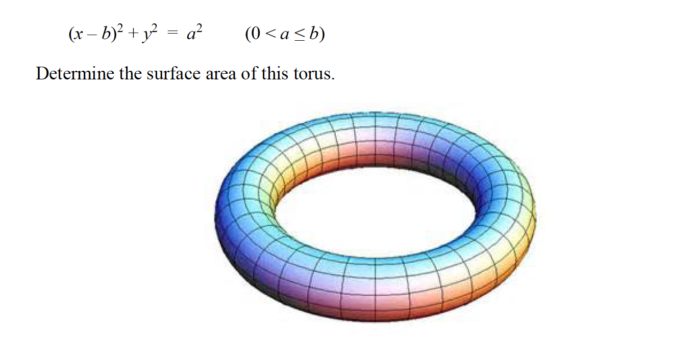 Solved A torus is obtained by revolving around the y-axis | Chegg.com