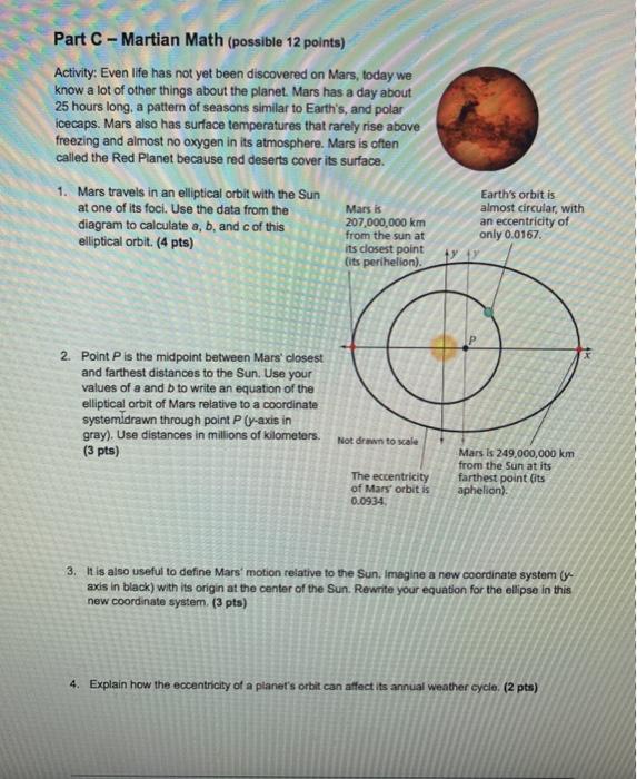 Solved Part C-Martian Math (possible 12 points) Activity: | Chegg.com