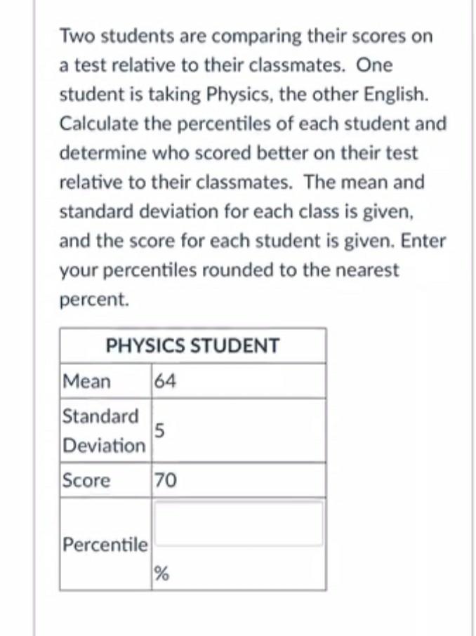 Solved Two students are comparing their scores on a test | Chegg.com