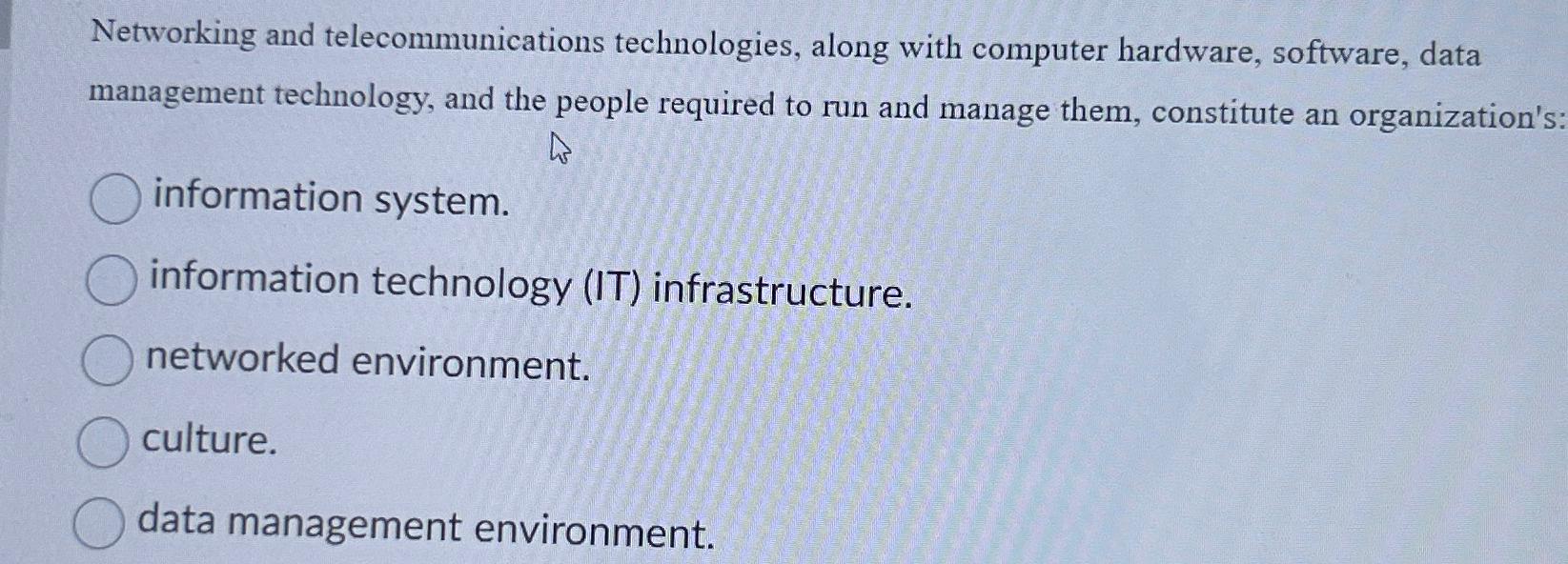 Solved Networking and telecommunications technologies, along | Chegg.com