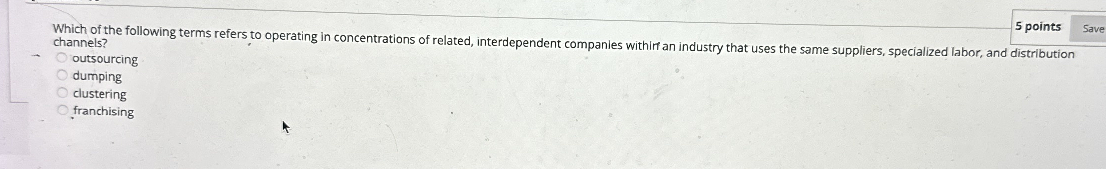Solved 5 ﻿pointsWhich of the following terms refers to | Chegg.com