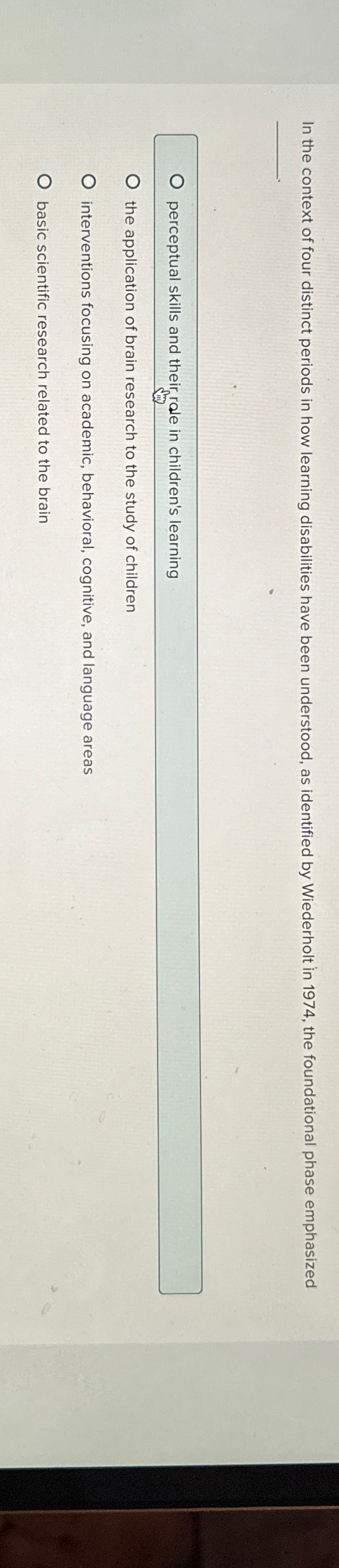Solved In the context of four distinct periods in how | Chegg.com