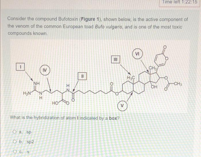 Solved Time left 1:22:15 Consider the compound Bufotoxin | Chegg.com