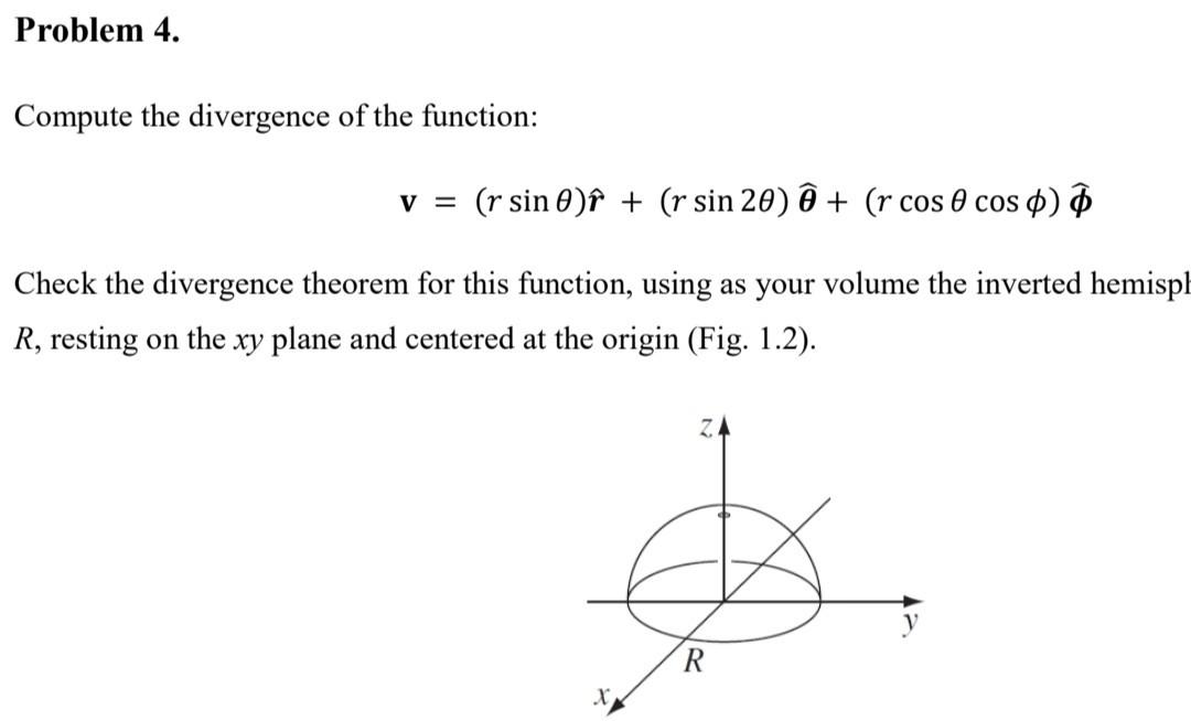 Compute the divergence of the function: | Chegg.com