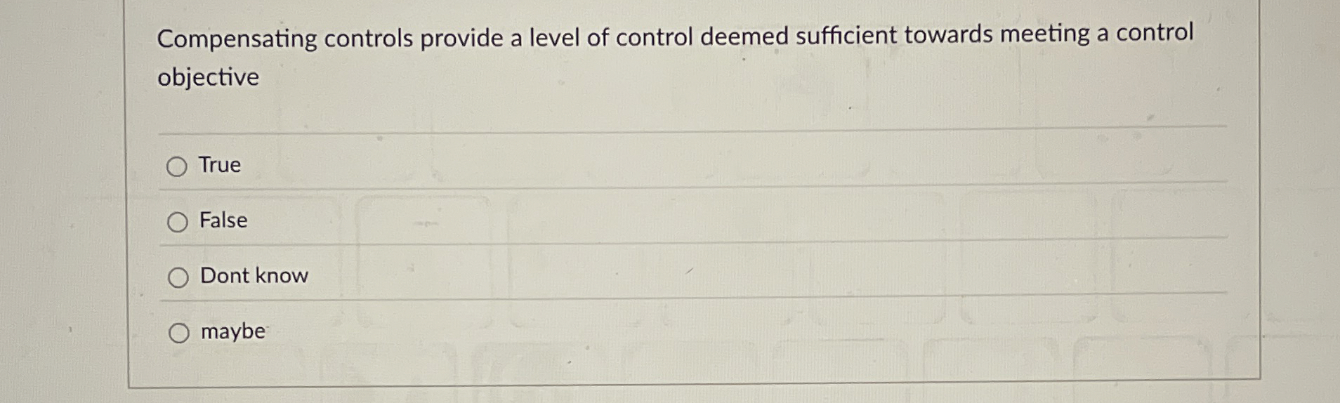 Solved Compensating controls provide a level of control | Chegg.com