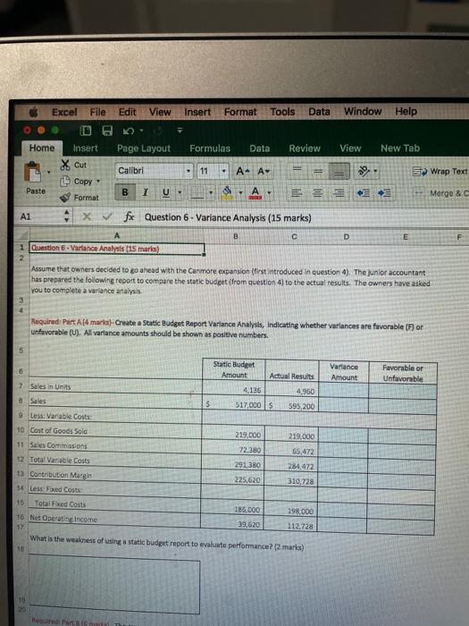 Solved Excel File Edit View Insert Format Tools Data Window | Chegg.com