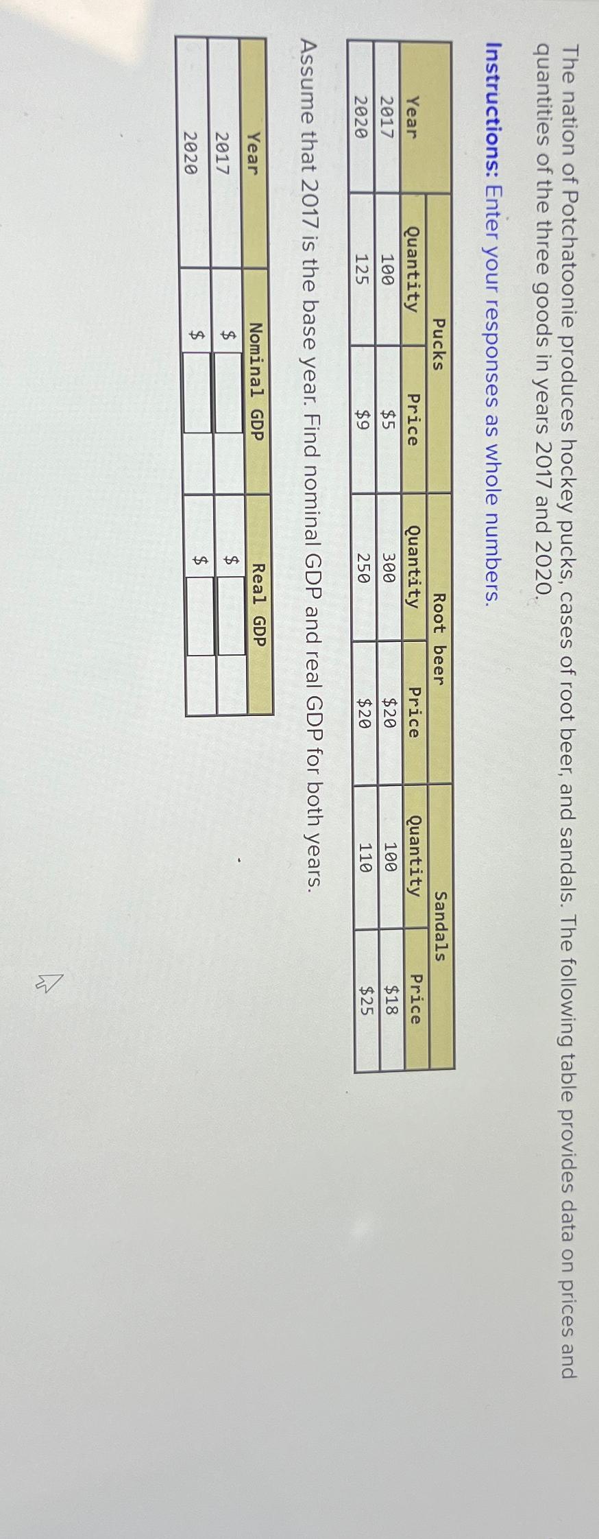 Solved The nation of Potchatoonie produces hockey pucks, | Chegg.com