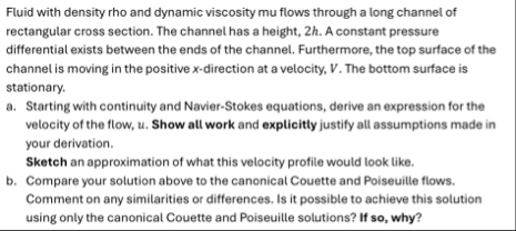 Solved Fluid with density rho and dynamic viscosity mu flows | Chegg.com