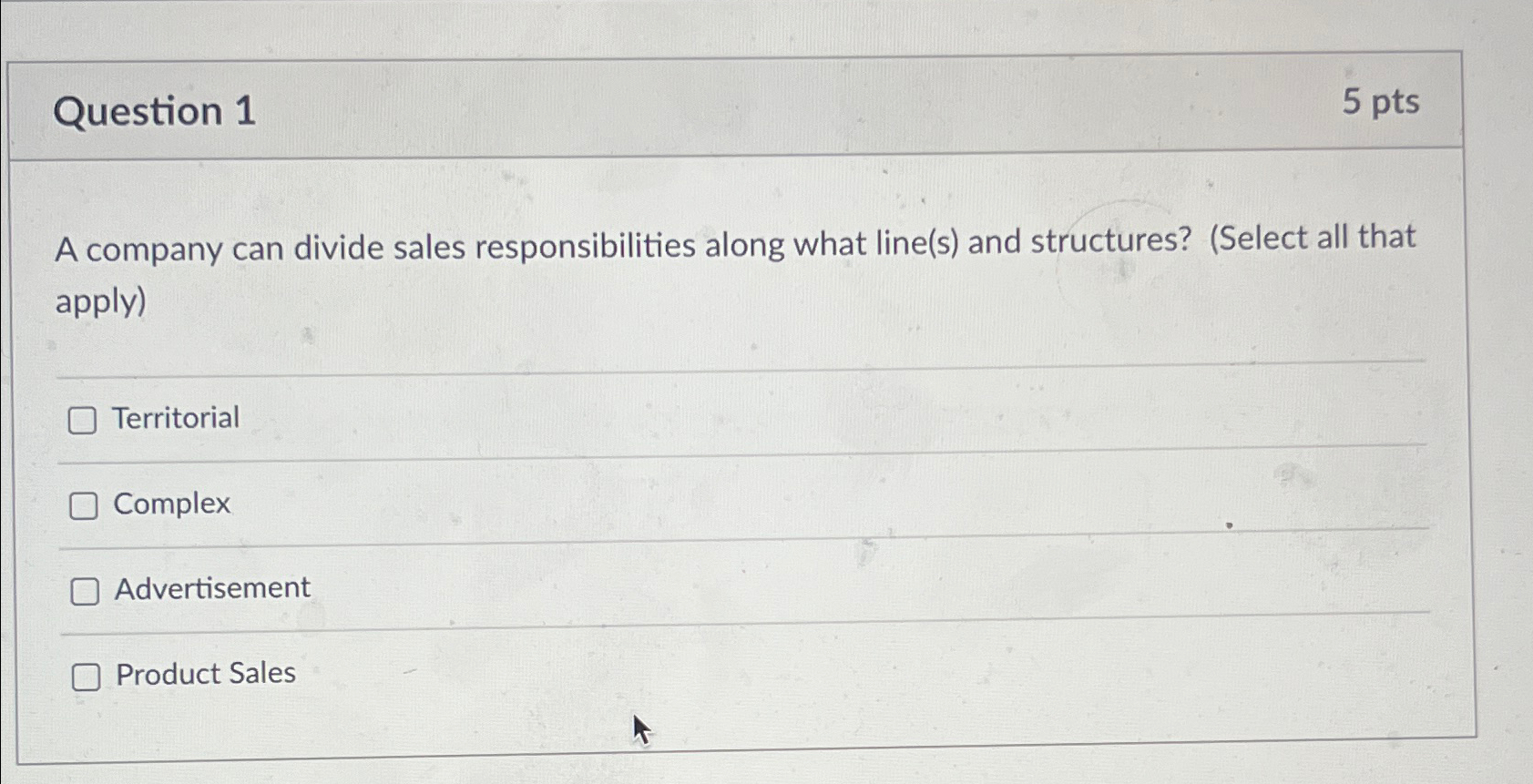 Solved Question 15 ﻿ptsA company can divide sales | Chegg.com