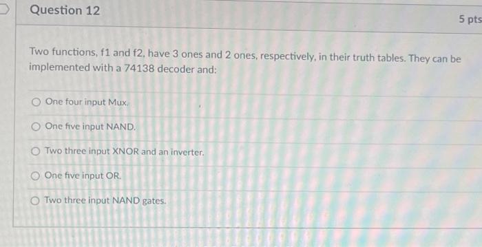 Solved Two functions, f1 and f2, have 3 ones and 2 ones, | Chegg.com