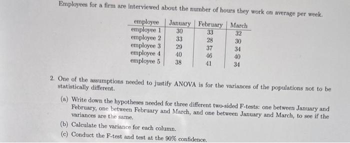 Solved Employees for a firm are interviewed about the number | Chegg.com