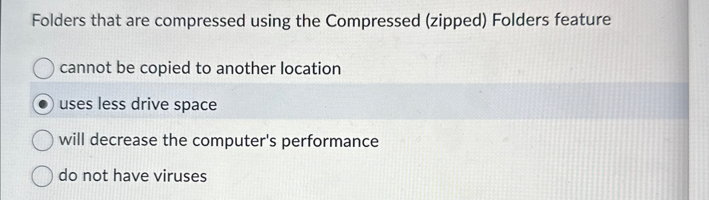 Solved Folders that are compressed using the Compressed | Chegg.com