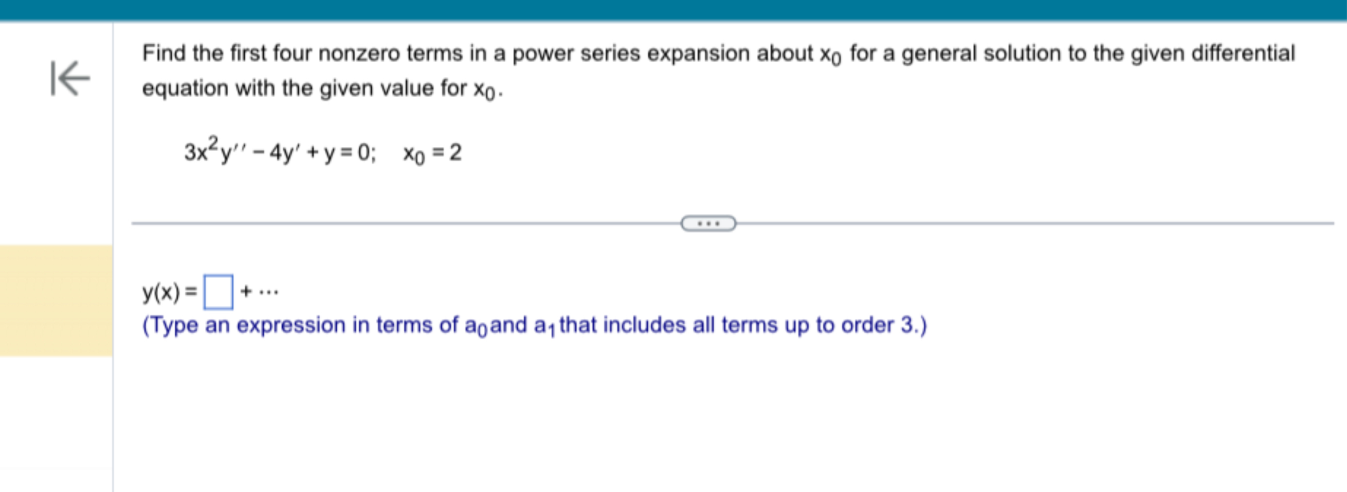 Solved Find the first four nonzero terms in a power series | Chegg.com