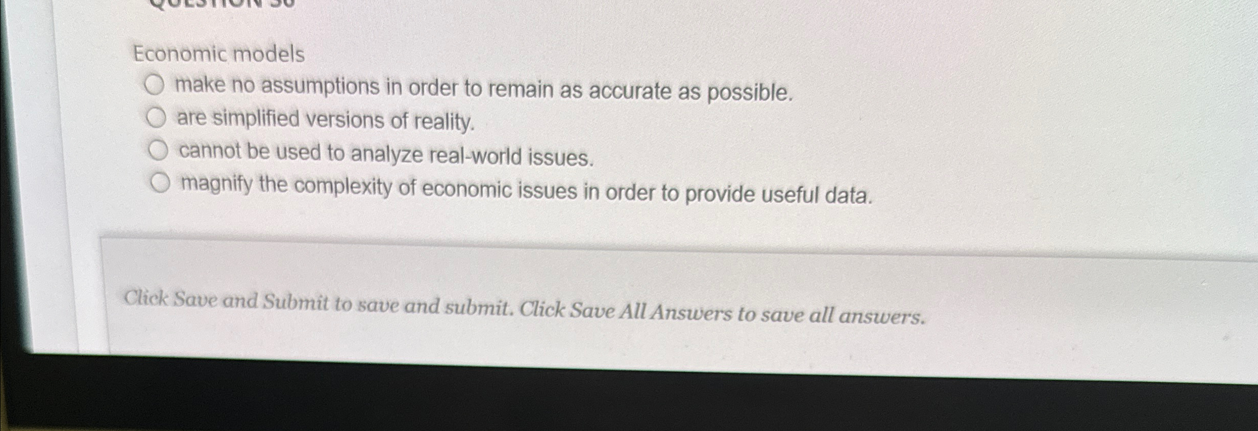 Solved Economic modelsq, ﻿make no assumptions in order to | Chegg.com