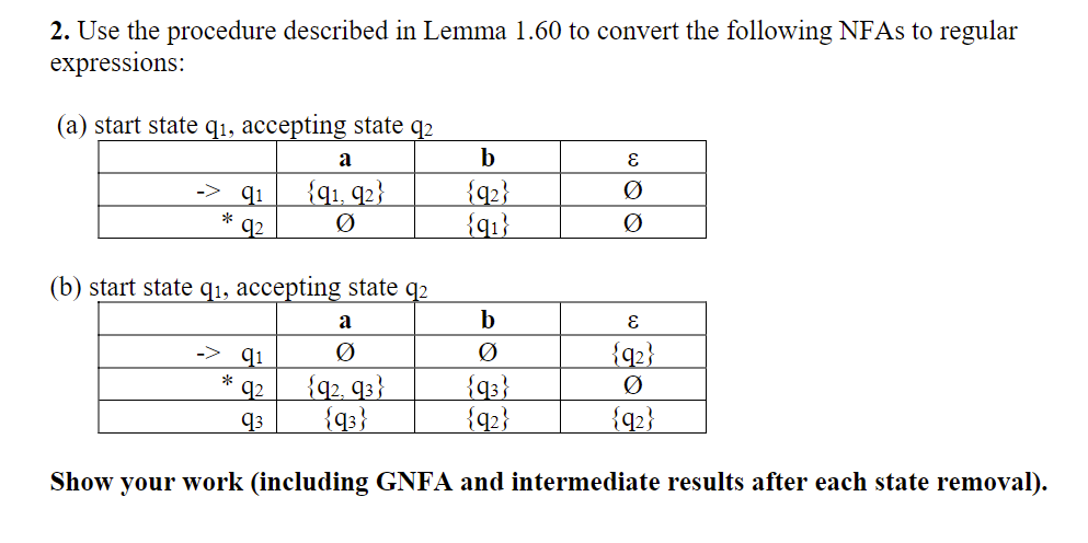 Solved Use the procedure described in Lemma 1.60 ﻿to convert | Chegg.com